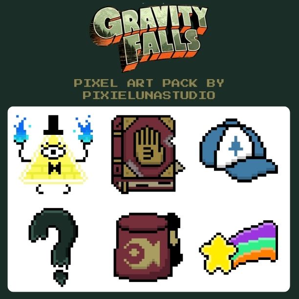 Gravity Falls Pixel Art Pack is Here! - itch.io