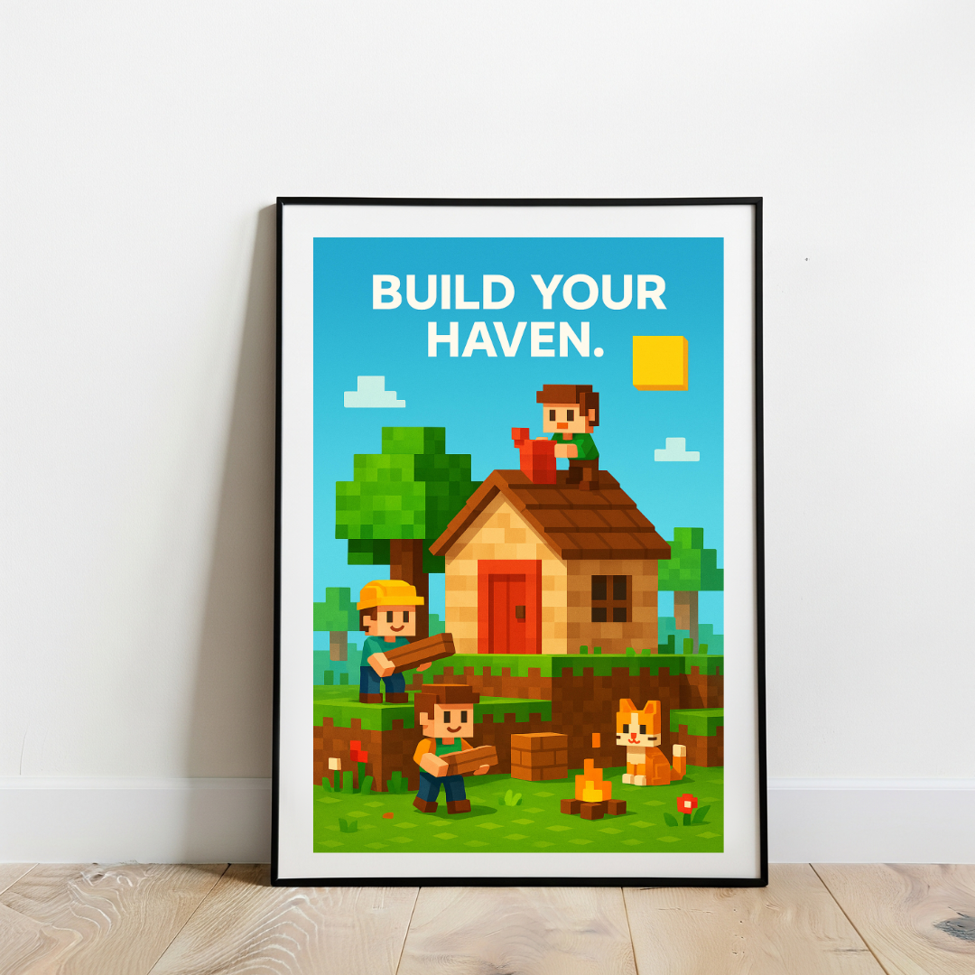 Build Your Haven - Minecraft-Inspired Pixels Artwork Collection by ttflab