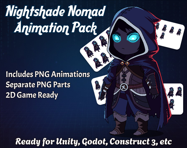 Nightshade Nomad Character – Free Vector-Style PNG Game Asset by ...