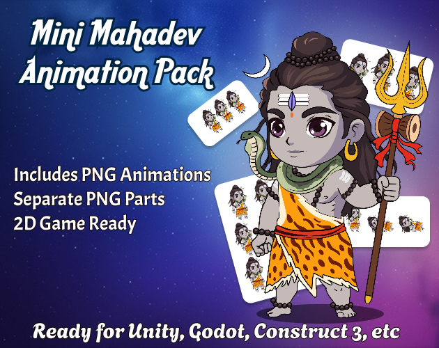Mini Mahadev Character – Free Vector-Style PNG Game Asset by ...