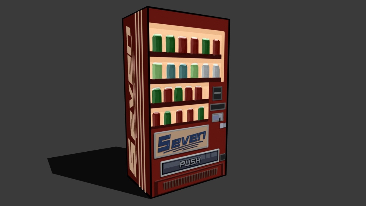 Retro Japanese Style Vending Machine "Seven" by CrazyDrPants
