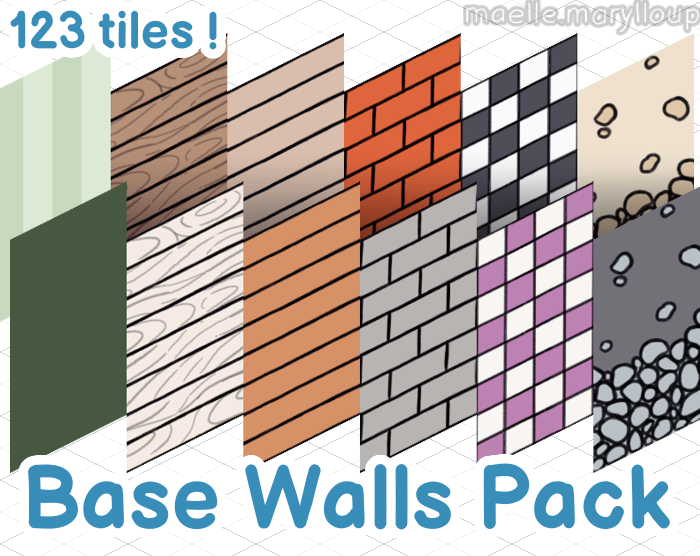 Bases isometric walls tiles by MaelleMarylloup