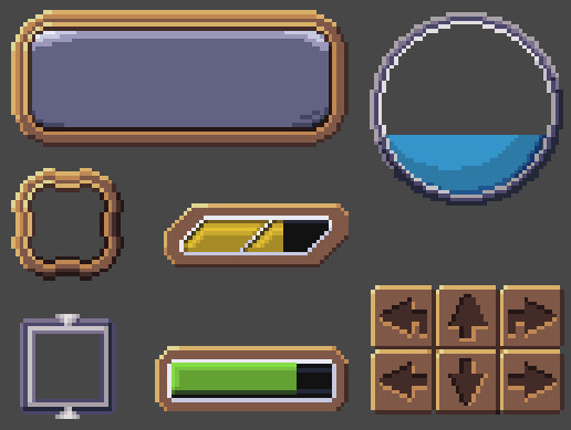 2D Retro Pixel UI Pack by Venogear