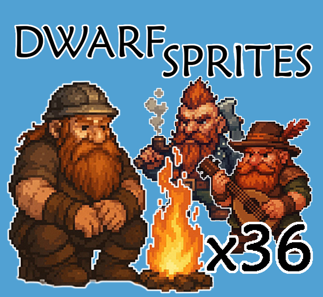Dwarf Pixel Art Sprites - x36 by DokiStarDoki
