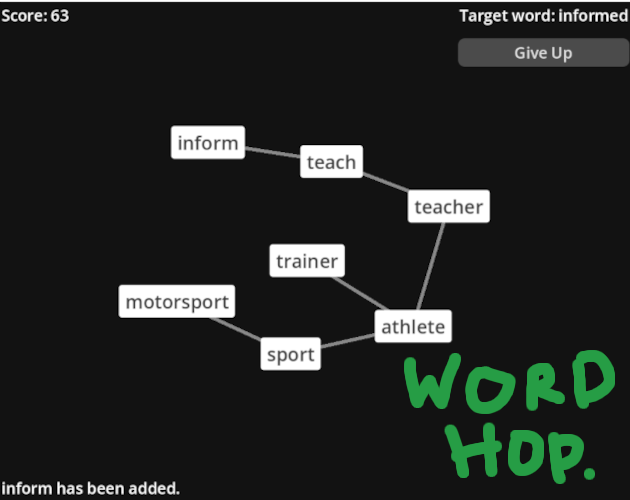 Word Hop by salmonkarp