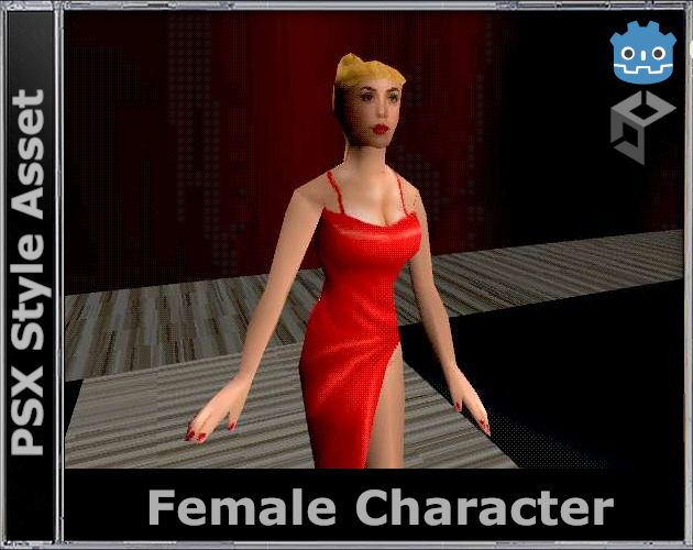 PS1/PSX Female Character by CursedLake