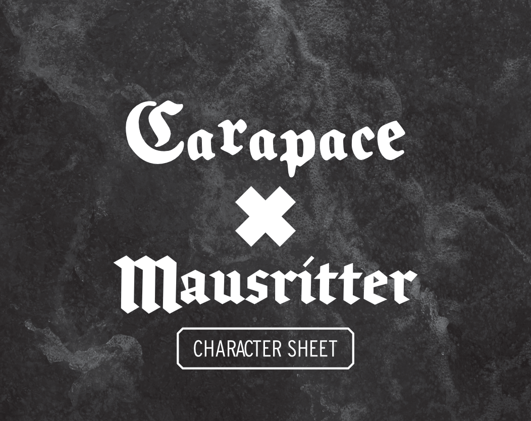 Carapace x Mausritter Character Sheet by Lone Archivist
