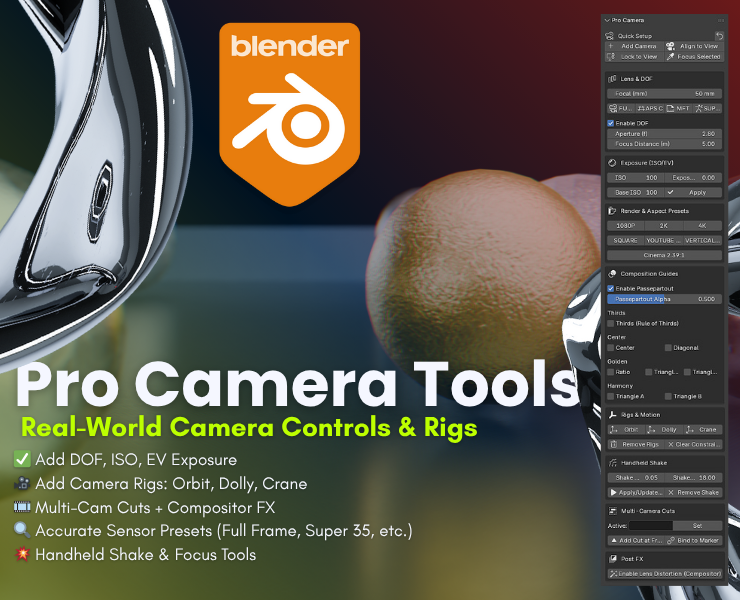 Pro Camera Tools for Blender – Realistic Cinematic Camera System by ...