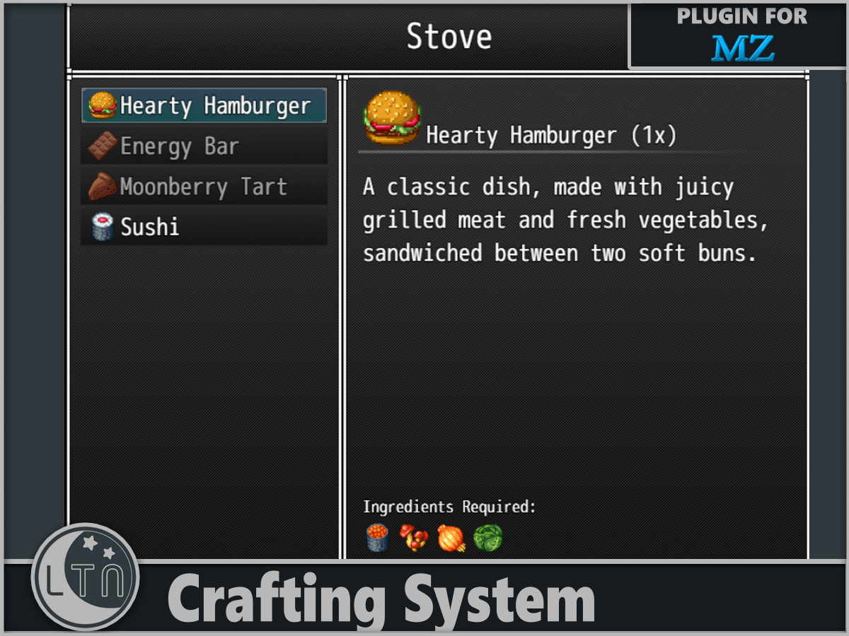 Crafting System for RPG Maker MZ by LTN Games