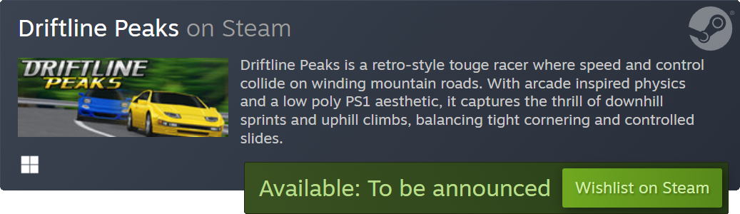Driftline Peaks - DEMO (PSX) by MoiDev