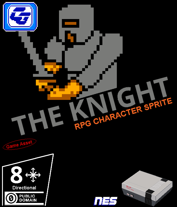 RPG Asset Character 'Knight' (NES) by chasersgaming