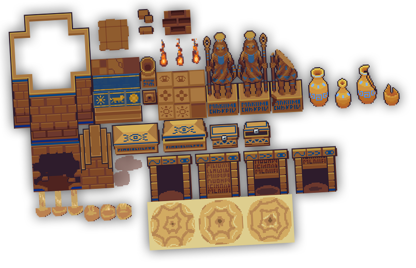 Raven Fantasy - 2D PixelArt Tileset and Sprites - Red Desert Ruin by ...