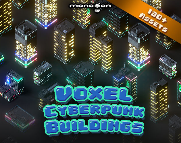 Voxel Cyberpunk Buildings - monogon by monogon