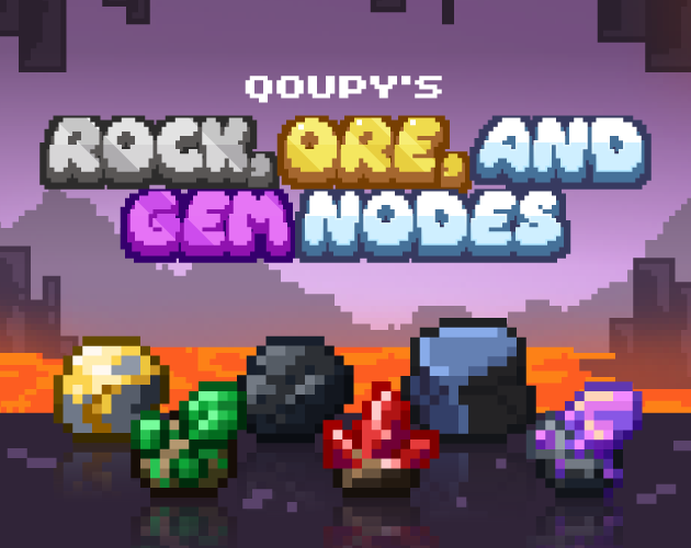Animated 2D Pixel Mining Resource Pack - Qoupy's Rock, Ore, and Gem ...
