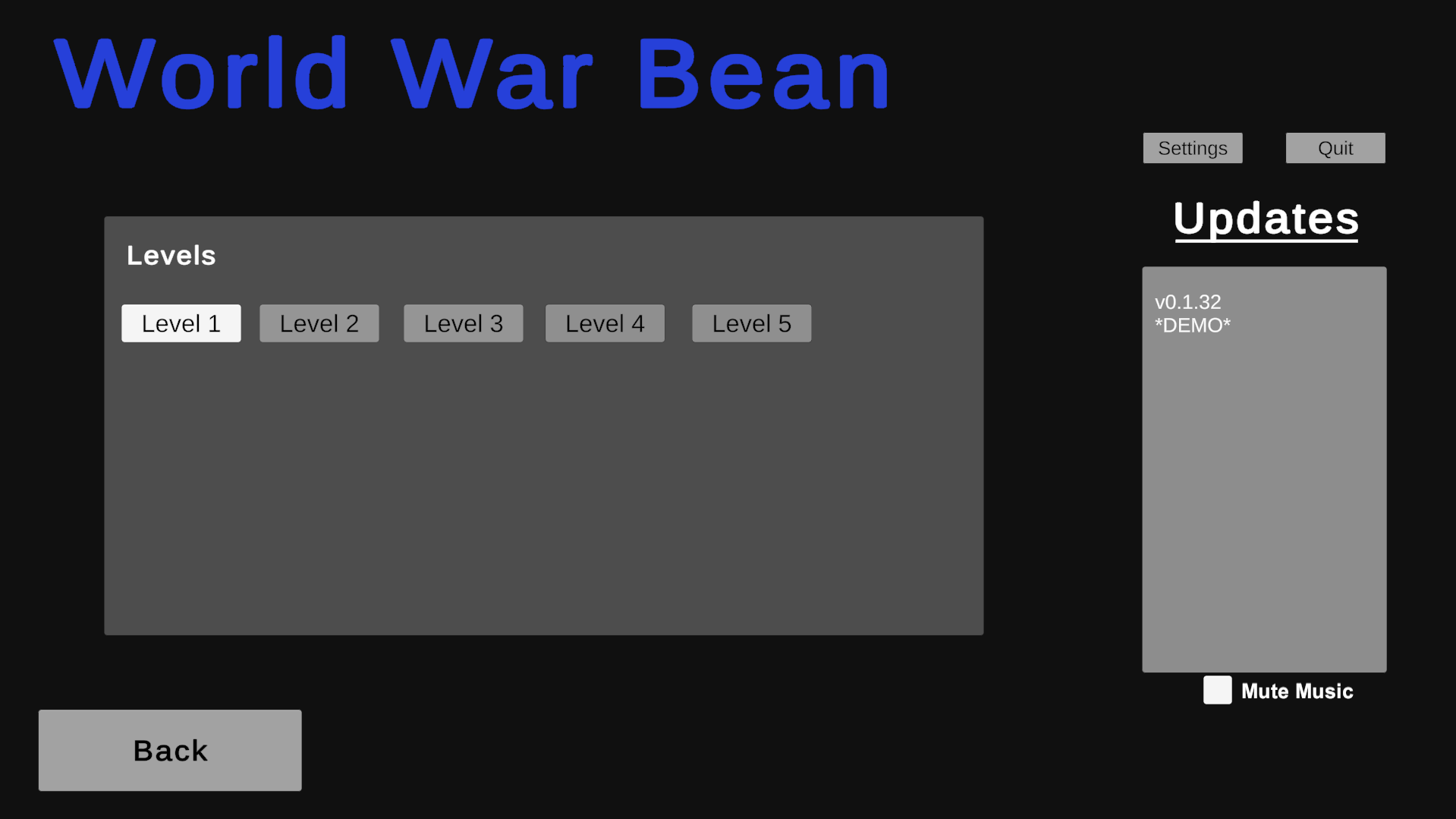 World War Bean Update #5 Levels - World War Bean *DEMO* v0.1.32 by pkGames
