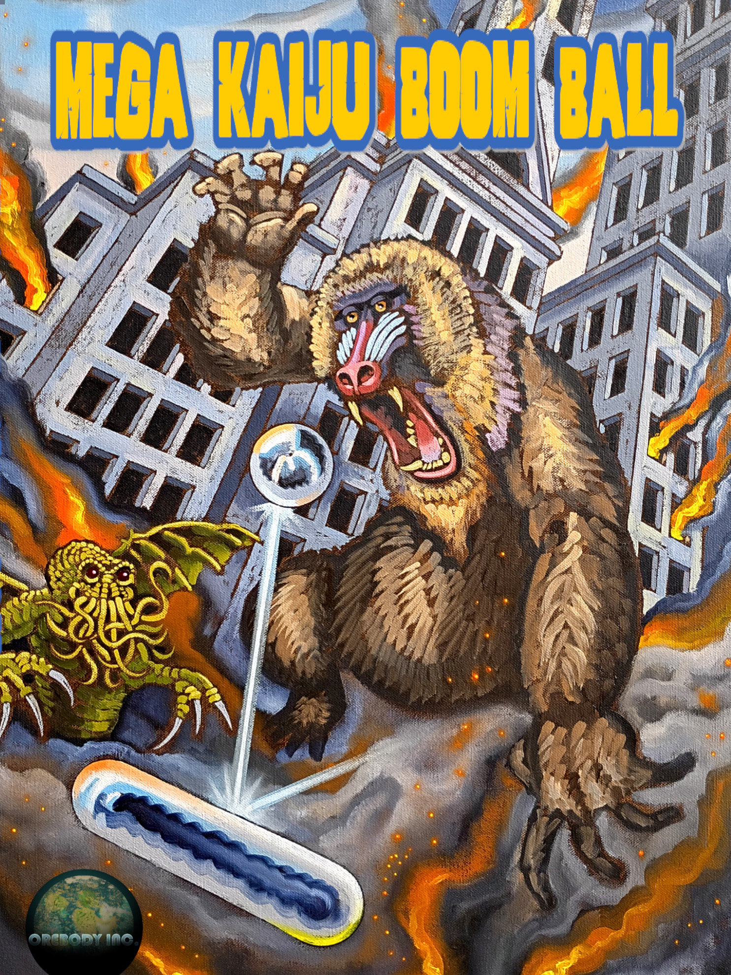 Check out the box cover! - Mega Kaiju Boom Ball by Orebody Inc.