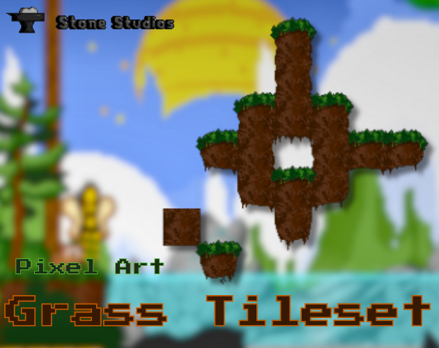 High Quality Pixel Art Grass Tileset by Stone Studios