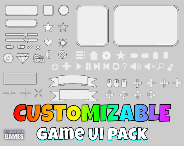 CUSTOMIZABLE game UI asset pack by NormalMap_Games