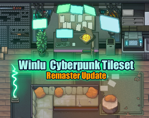 Winlu Cyberpunk Tileset - Interior by WinLu