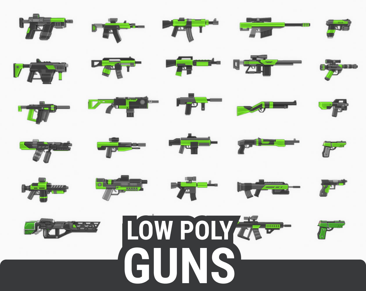 Low poly Guns + Test map by Cosmo