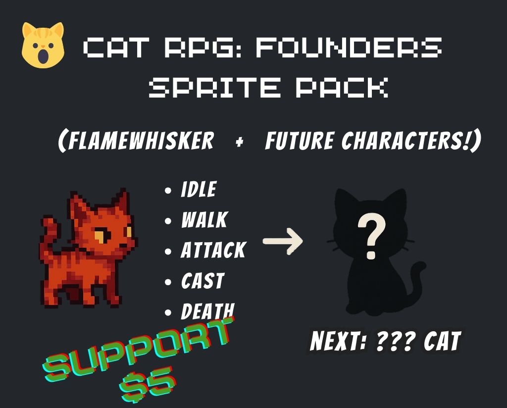 🚀 Cat RPG: Founders Sprite Pack is live! - Cat RPG: 😸Founders Sprite ...
