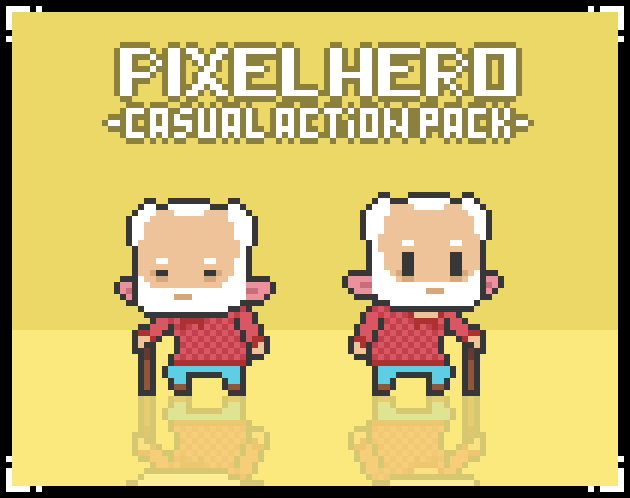 Pixel Retired Hero – Casual Action Sprite Pack by Purple Cat