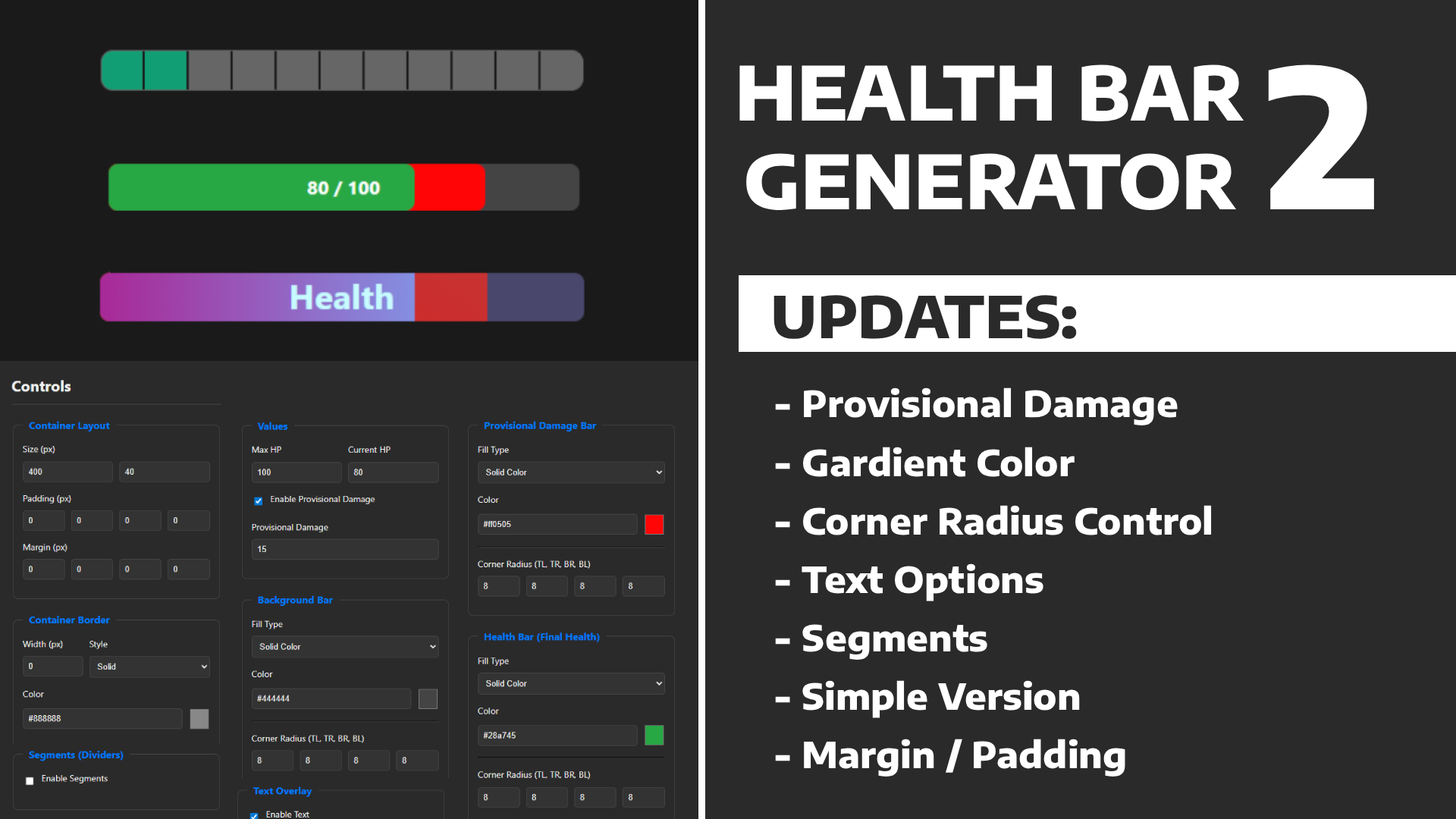Health Bar Generator (png) V 0.2 by Niobium Face