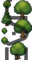 Tree tileset 16 bit 74 tiles by JAB