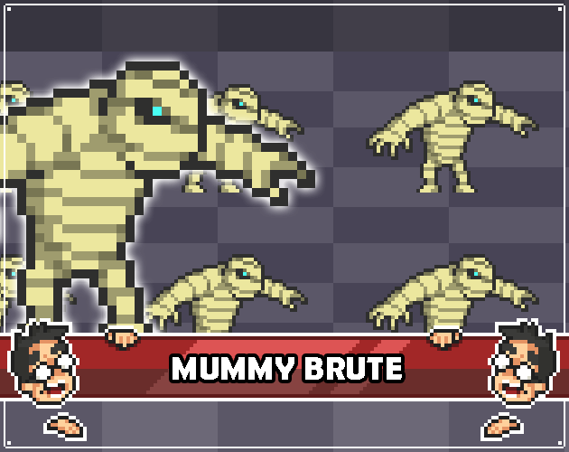 2D Pixel Art Mummy Brute Sprites by Elthen's Pixel Art Shop
