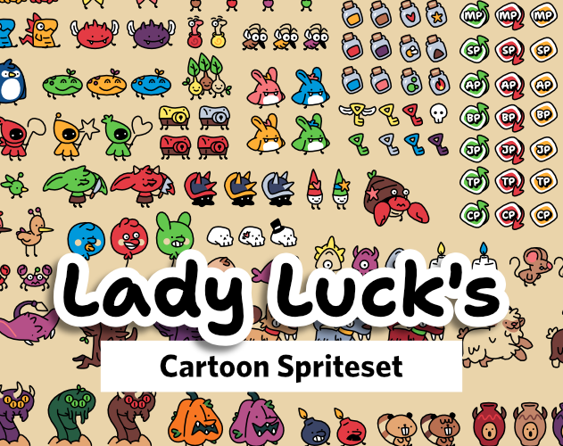 Lady Luck's Cartoon Spriteset by LadyLuck