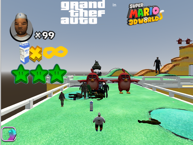 gta in Super Mario 3D world by Hello Bulbasaur