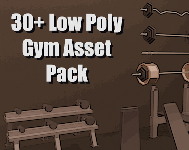 30+ Low Poly Gym Asset Pack by Jabsz Studios