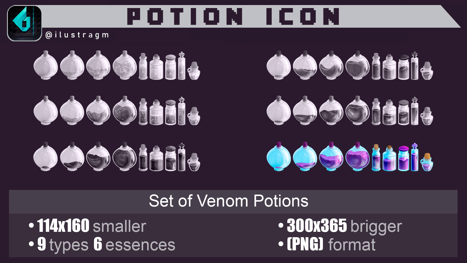 Set of Venom Potions Icon by Giacomo Magalhães - GM ilustra