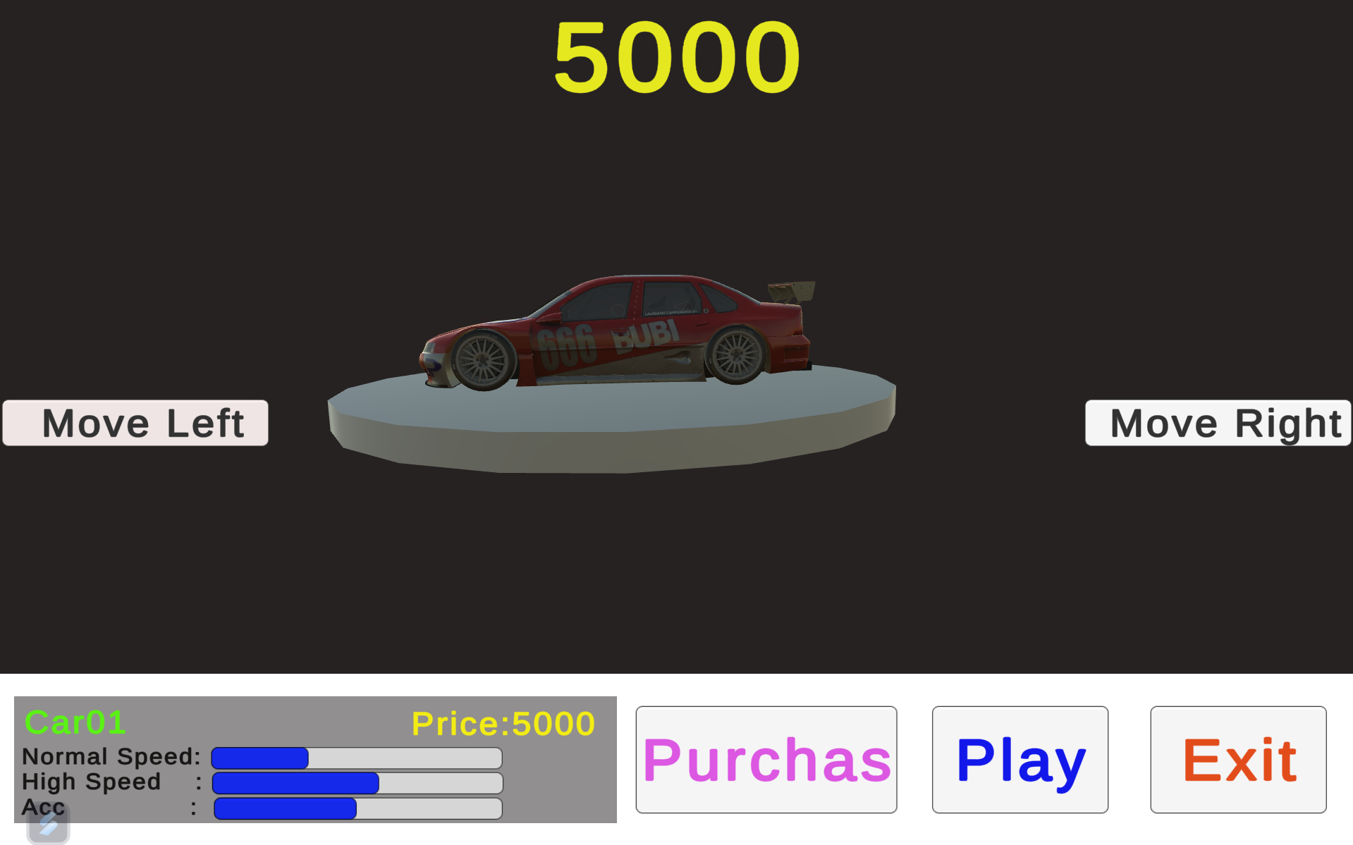 Car Racing Purchase System – Unity 3D Browser Game by ABS EMON