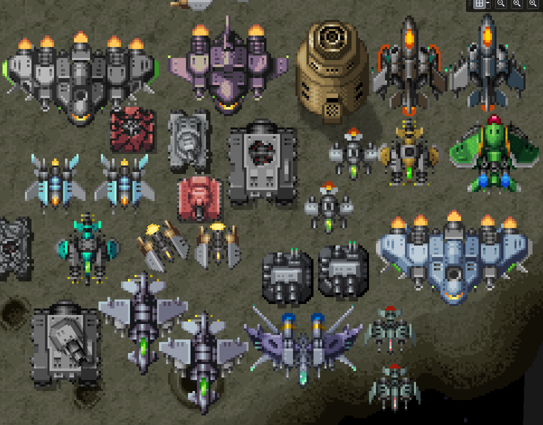Medium/Small Size enemies Asset Pack // 16Bit Pixel art // Shmup // Top ...