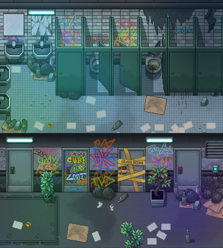 Big Update - Winlu Cyberpunk Tileset - Interior by WinLu