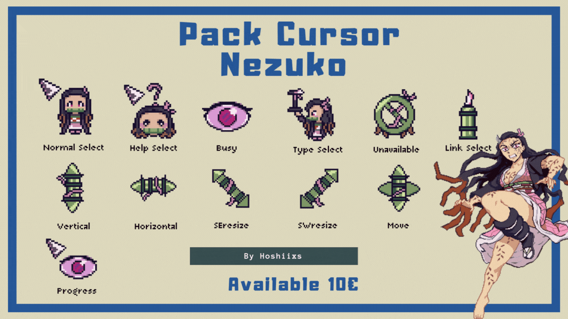 Pack Cursor Nezuko by Hoshiixs