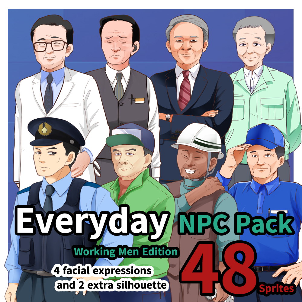 Working Men Character Pack – 8 Professions NPC Sprites (Older ...