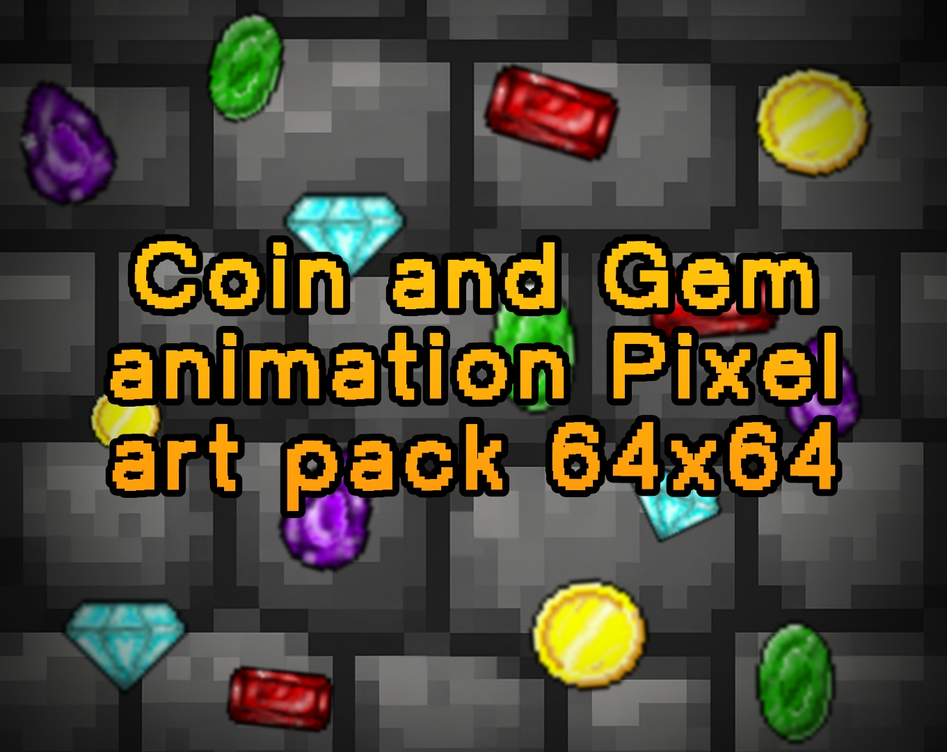 Coin and Gem animation Pixel art pack 64x64 by Statikk