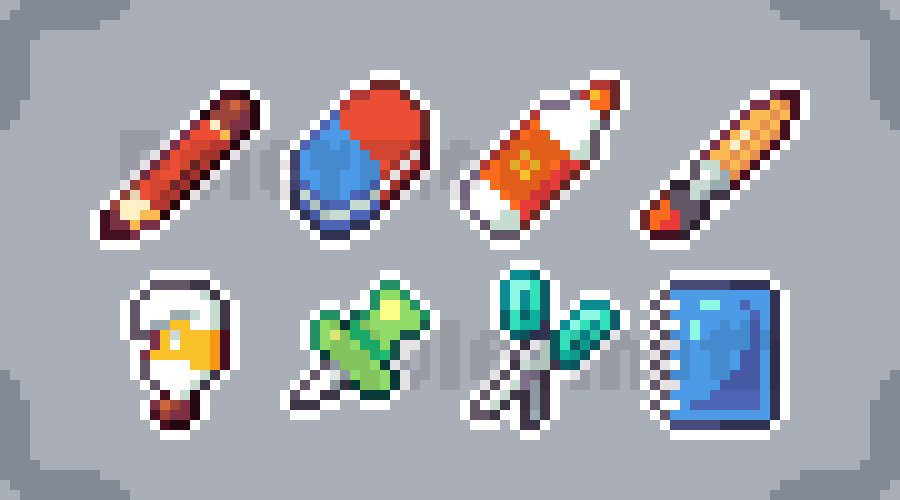 Stationary icons - 16x16 pixel icons by RoleyMoth