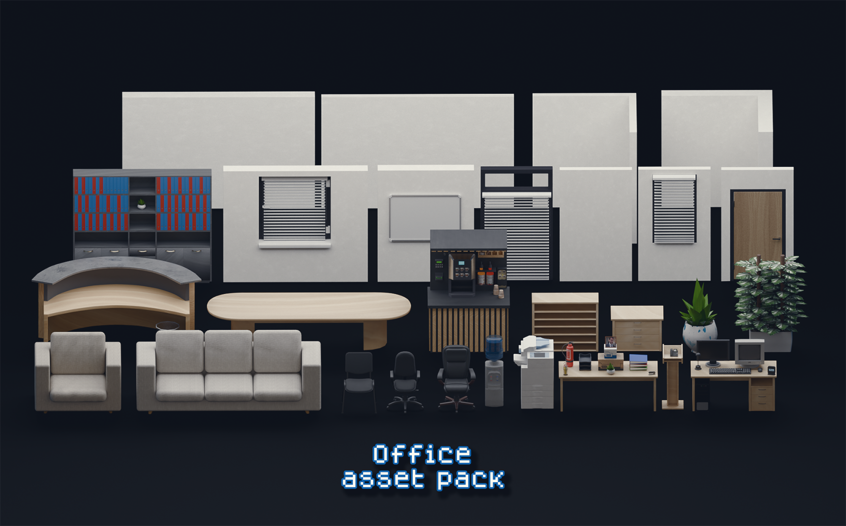 Office asset pack for game by midori_ar