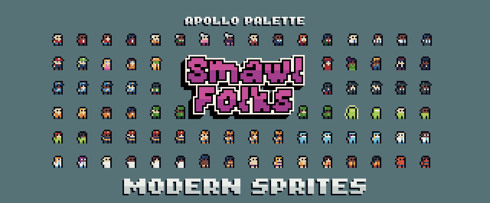 Smawl Folks - Modern Sprites - Palette B by Adam Childs