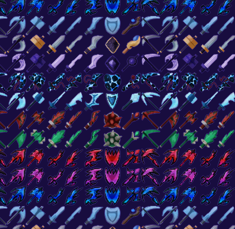 Solo Leveling-Inspired 32x32 Pixel-Art Weapon Set [80 Weapons, Perfect ...