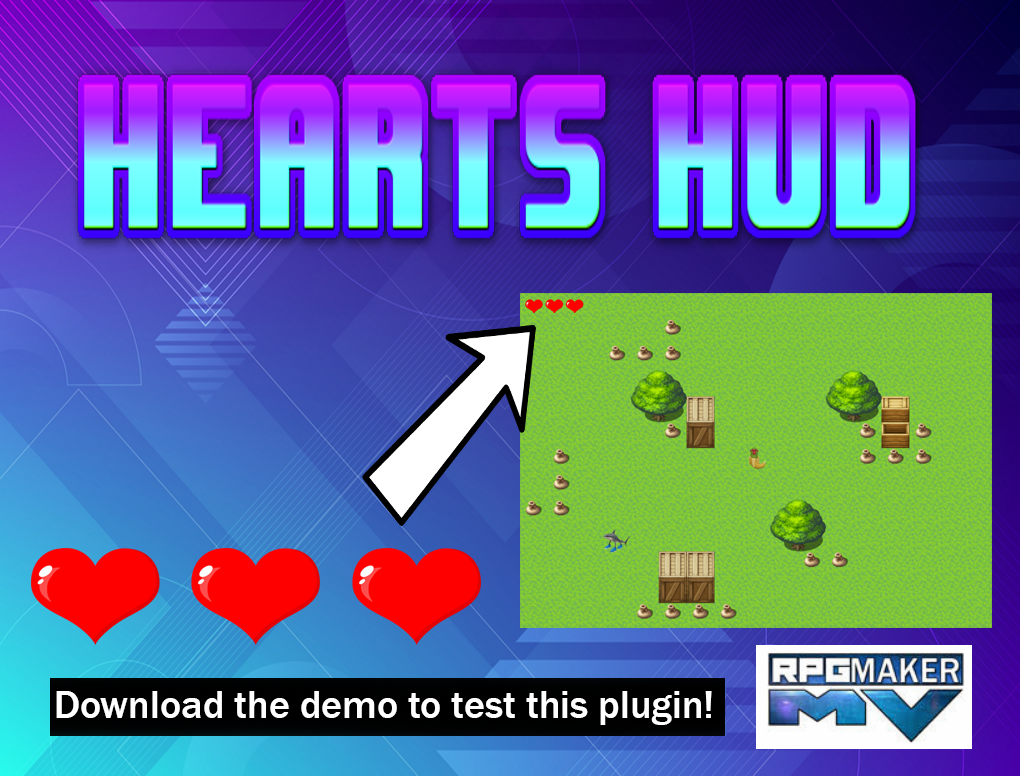 Hearts HUD – RPG Maker MV Plugin by EroiK StyLeR
