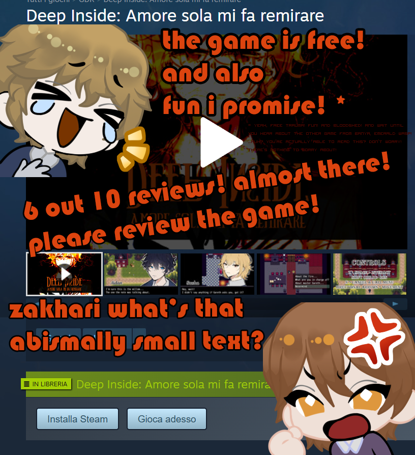 Review the game on Steam please (it's important) - Deep Inside by Banya