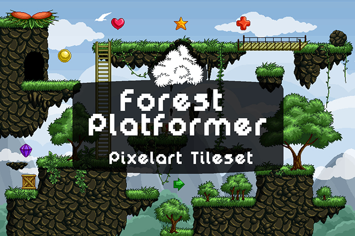 Forest Platformer 2D Tileset Pixel Art by Free Game Assets (GUI, Sprite ...