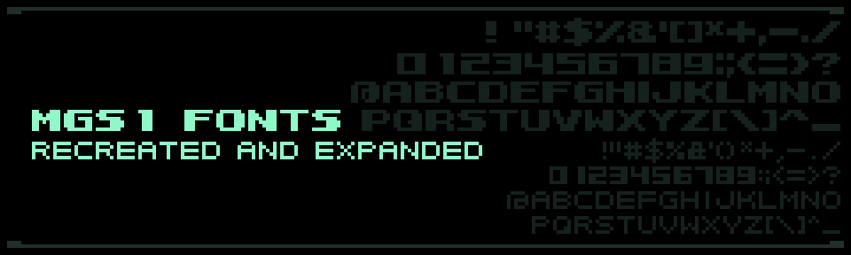 MGS1 Fonts by gleeson