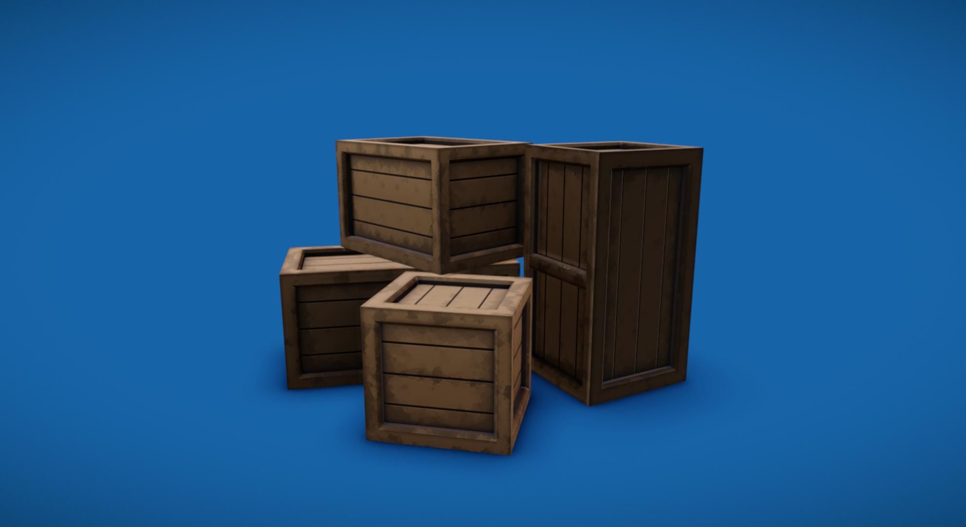 Stylized Post-Apocalyptic Crates – Game Ready 3D Props by DetziStudios