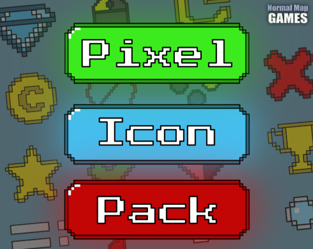 Pixelated UI/GUI Icons Pack by NormalMap_Games