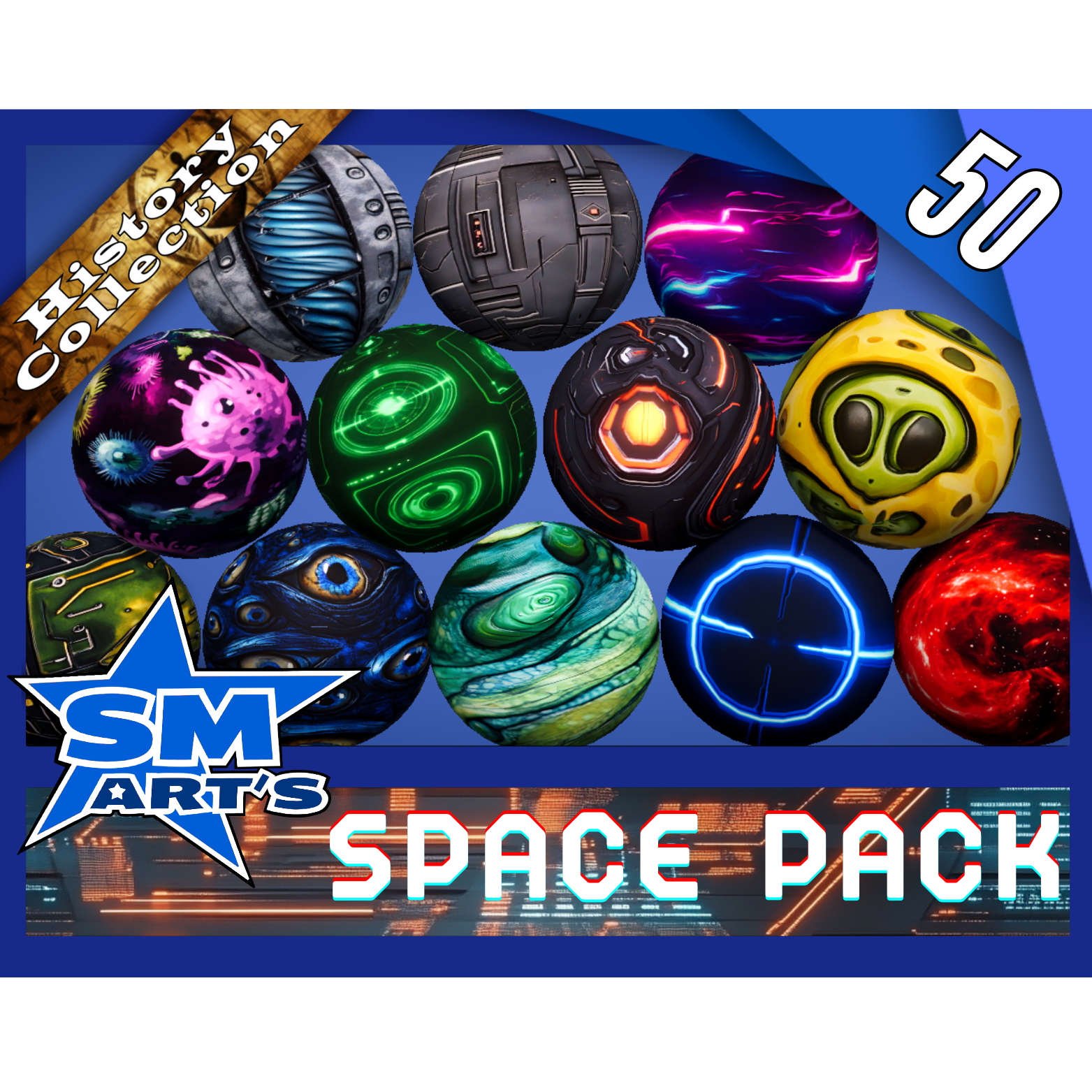 Space & Alien Texture Pack – 50 High-Quality Stylized Materials by SM ART'S